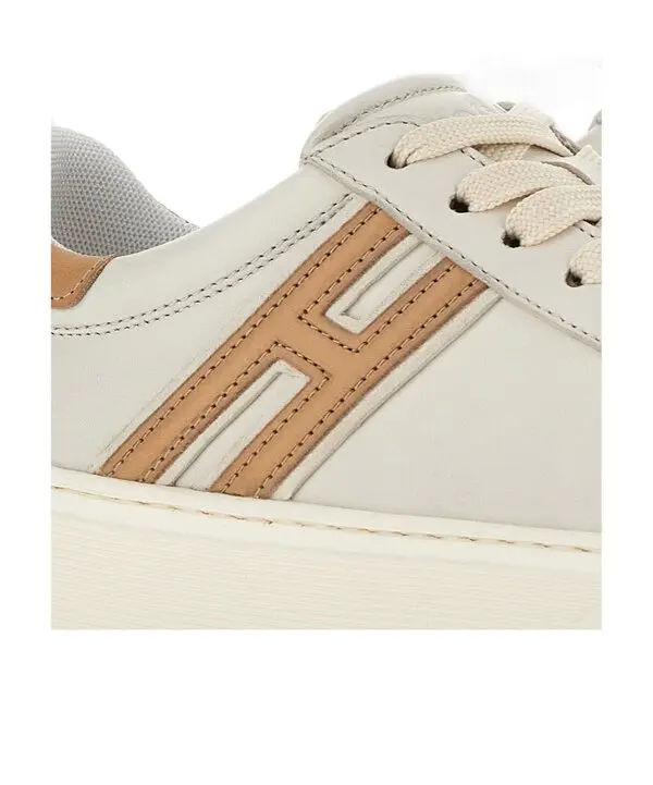 Hogan H365 Lace-up Sneakers With Leather H Detail - White