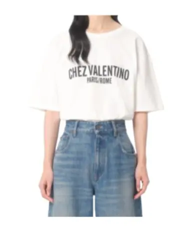 Valentino Garavani Chez -printed Crewneck T-shirt - Ivory