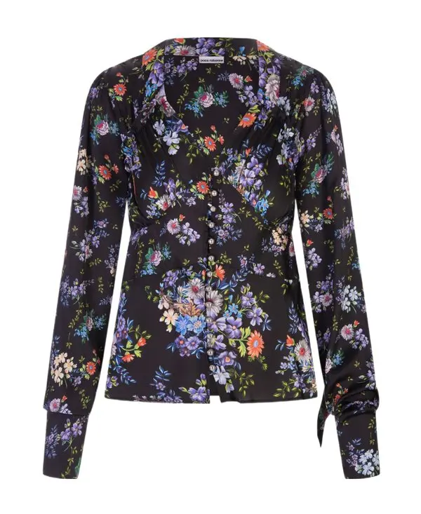 Rabanne Floral Print V-neck Blouse
