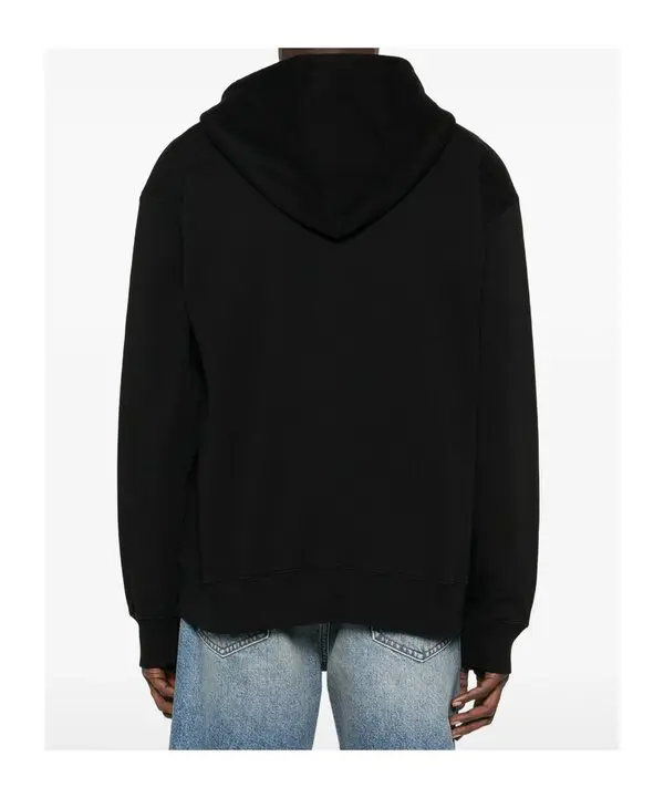 MAISON MARGIELA Logo Patch Full Zip Hoodie - Black