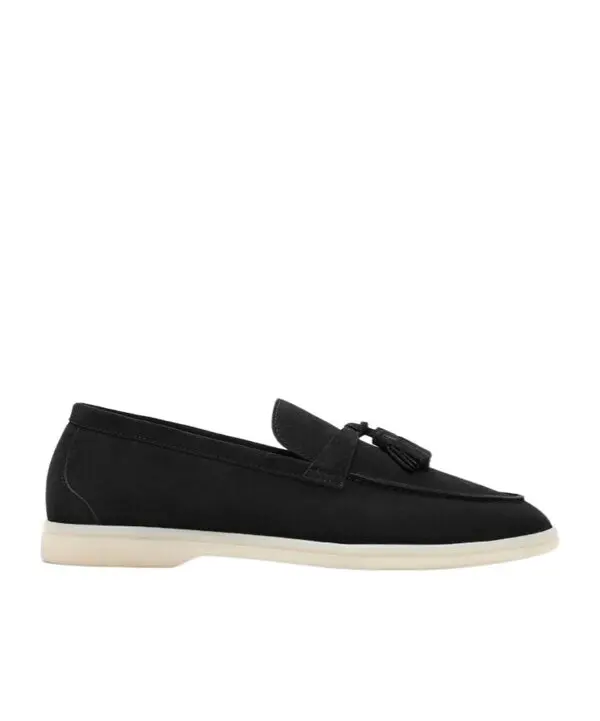 SCAROSSO Leandra Tassel Loafers - Black