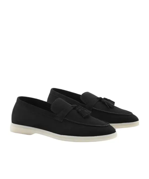 SCAROSSO Leandra Tassel Loafers - Black