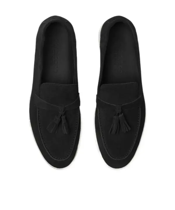 SCAROSSO Leandra Tassel Loafers - Black