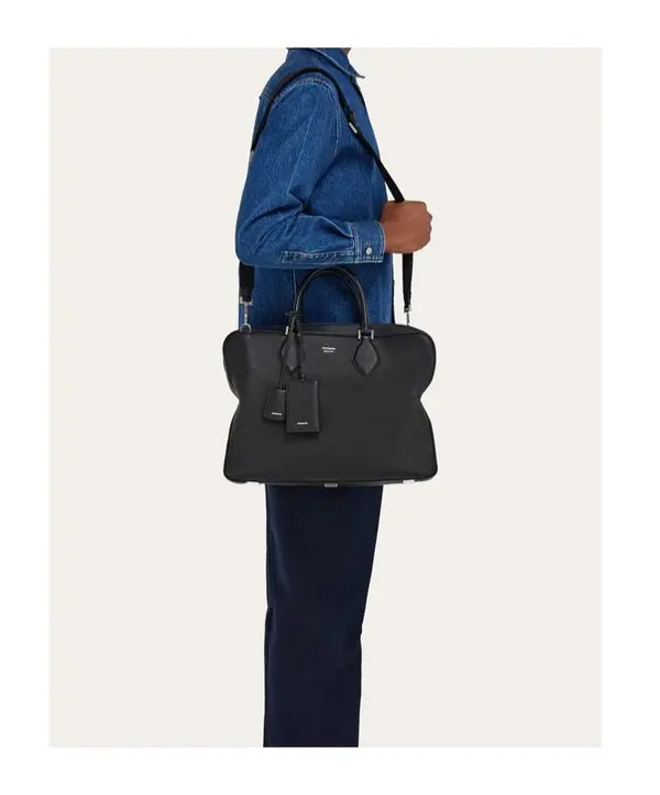 FERRAGAMO Leather Tote Bag - Black