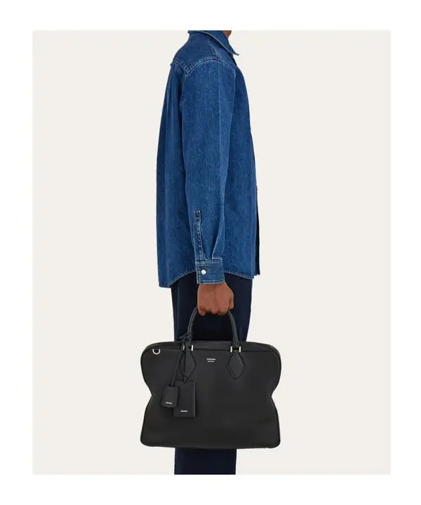 FERRAGAMO Leather Tote Bag - Black
