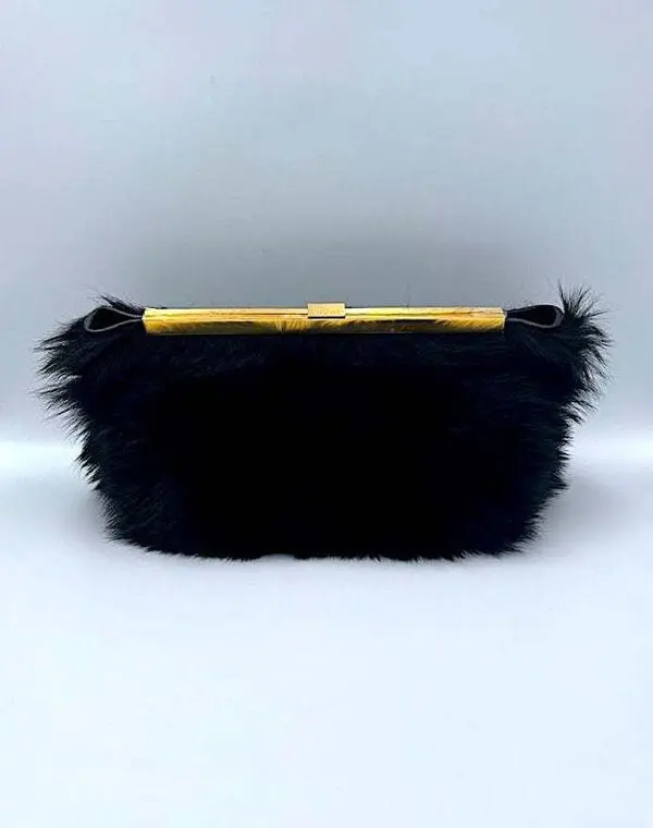 Khaite Aimee Shearling Clutch Bag