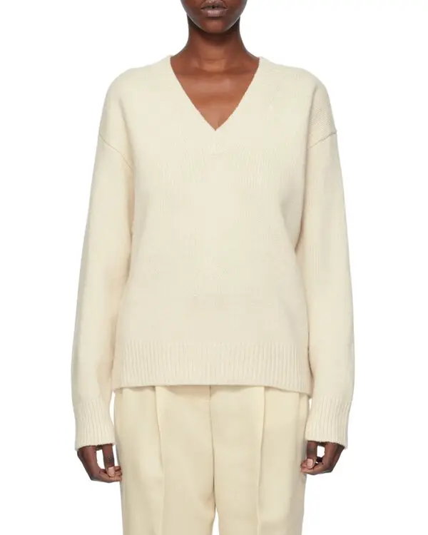 TOTEME Dropped Shoulder V-neck Jumper