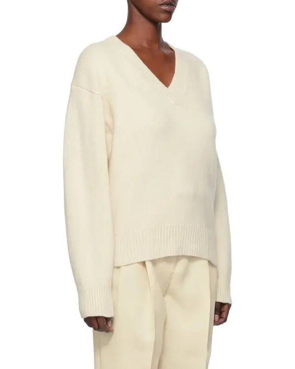 TOTEME Dropped Shoulder V-neck Jumper