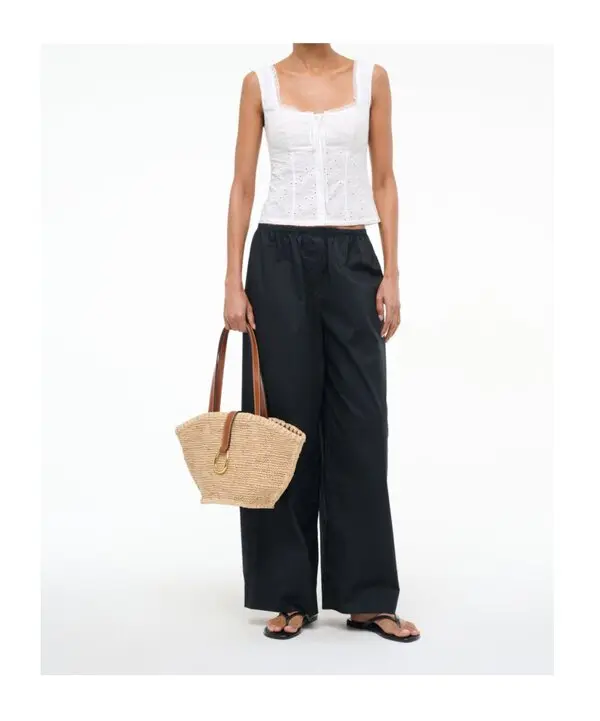 Staud Square Neck Top With Lace Trim
