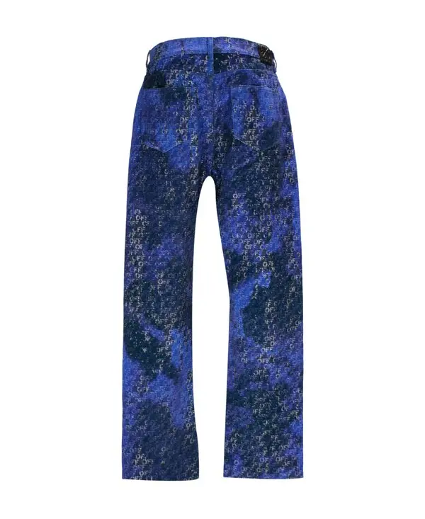 Off-White Logo-jacquard Straight Leg Jeans