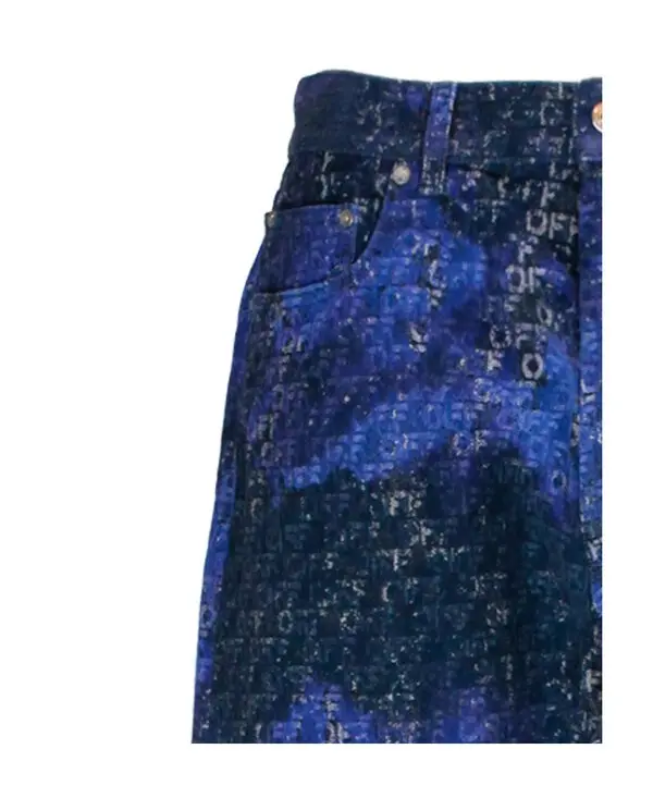 Off-White Logo-jacquard Straight Leg Jeans