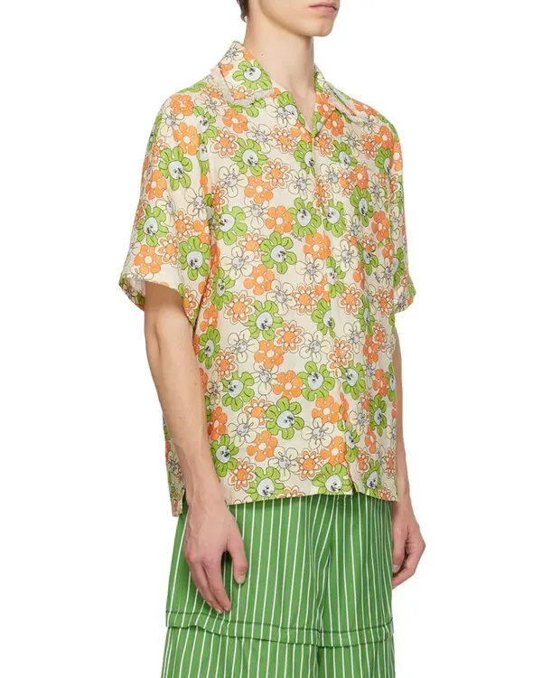 Marni Floral-print Shirt - Nude