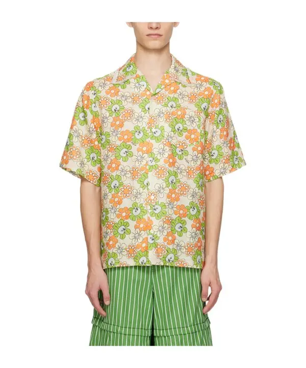 Marni Floral-print Shirt - Nude