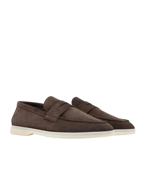 SCAROSSO Luciano Almond Toe Loafers - Brown