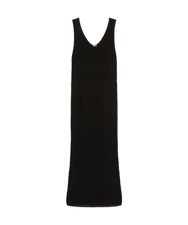Max Mara V-neck Knitted Midi Dress - Black