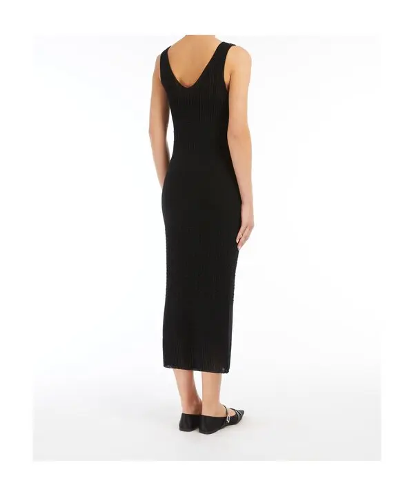 Max Mara V-neck Knitted Midi Dress - Black