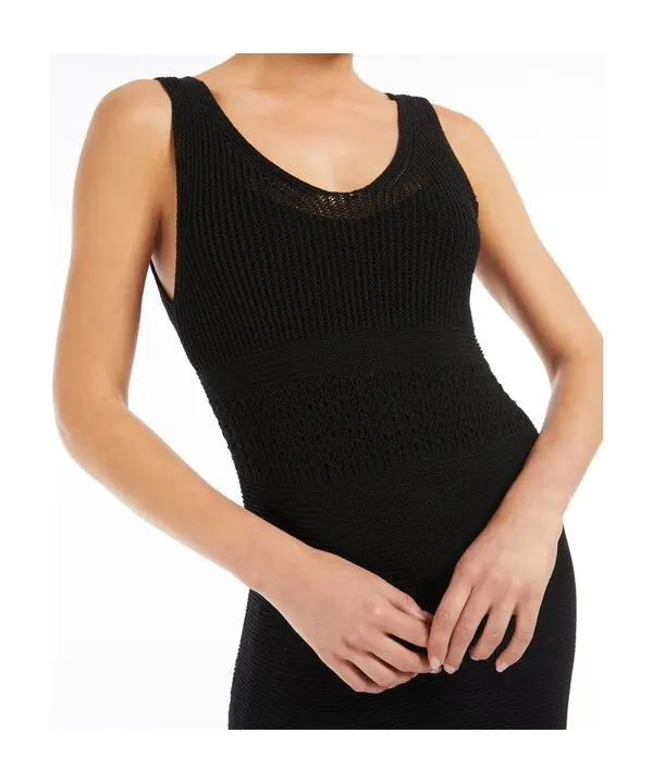 Max Mara V-neck Knitted Midi Dress - Black