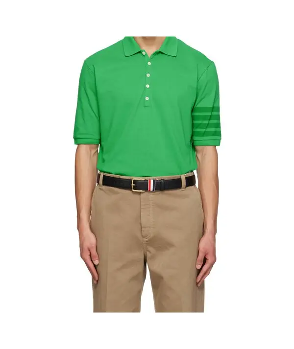 Thom Browne Stripe-detail Polo Shirt - Green
