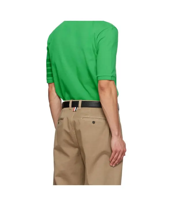 Thom Browne Stripe-detail Polo Shirt - Green