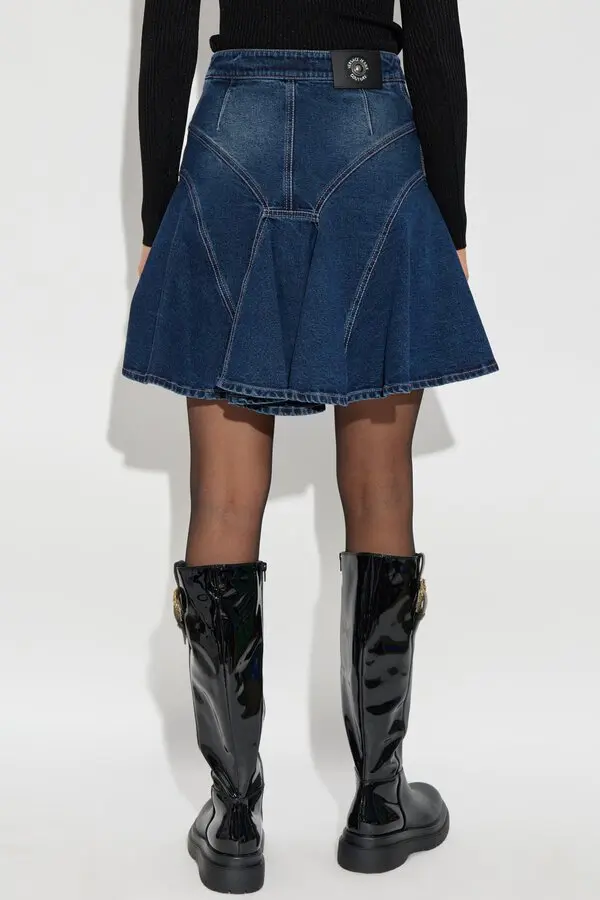 Versace Logo Denim Mini Skirt