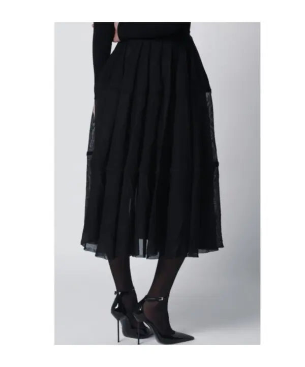 Alaïa Sheer Tiered Skirt