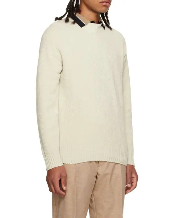 Hugo Boss Ribbed-knit Cotton Jumper - Nude