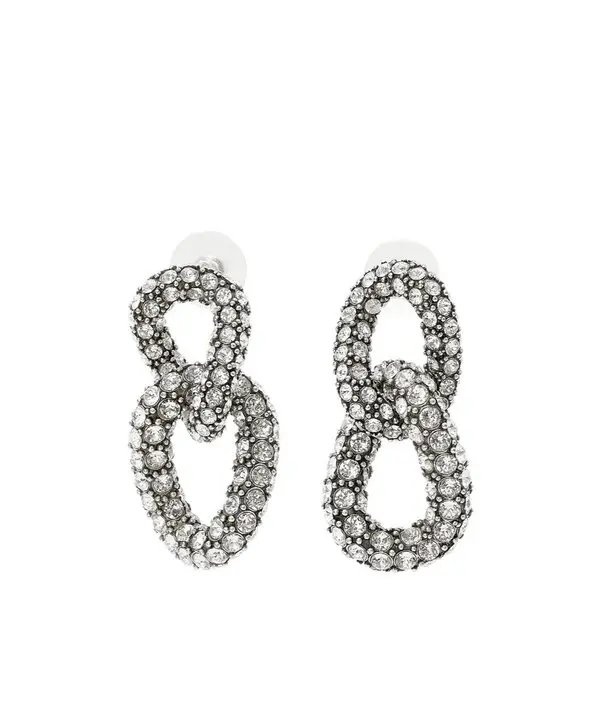 Isabel Marant Étoile Rhinestone Link Earrings - Gray