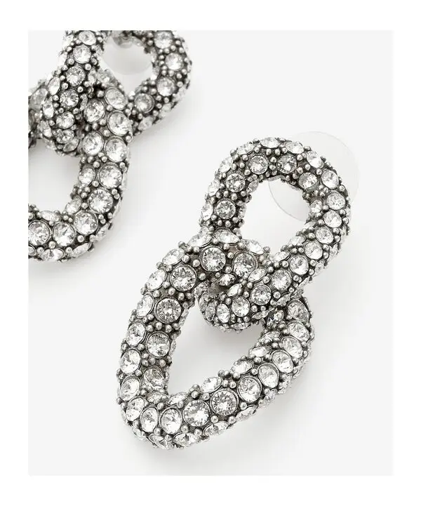 Isabel Marant Étoile Rhinestone Link Earrings - Gray
