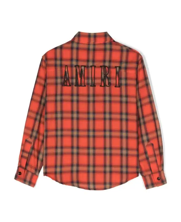 Amiri Logo-embroidered Check-pattern Shirt