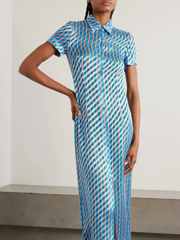 Dries Van Noten Striped Midi Shirt Dress