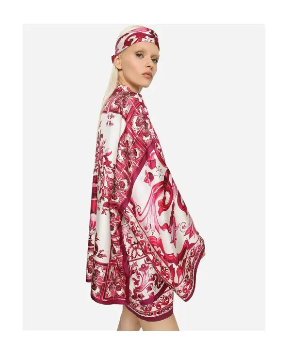 Dolce & Gabbana Majolica Print Batwing Sleeve Shirt