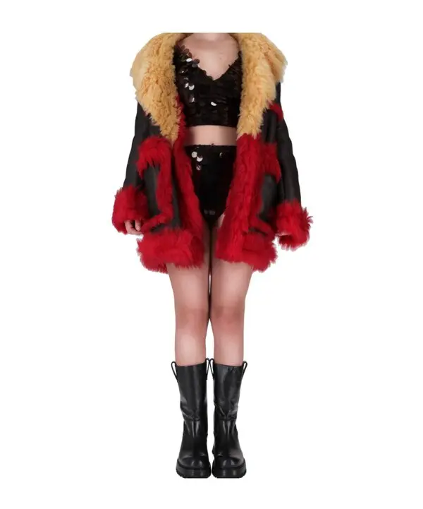Prada Long Sleeve Fur Trimmed Coat