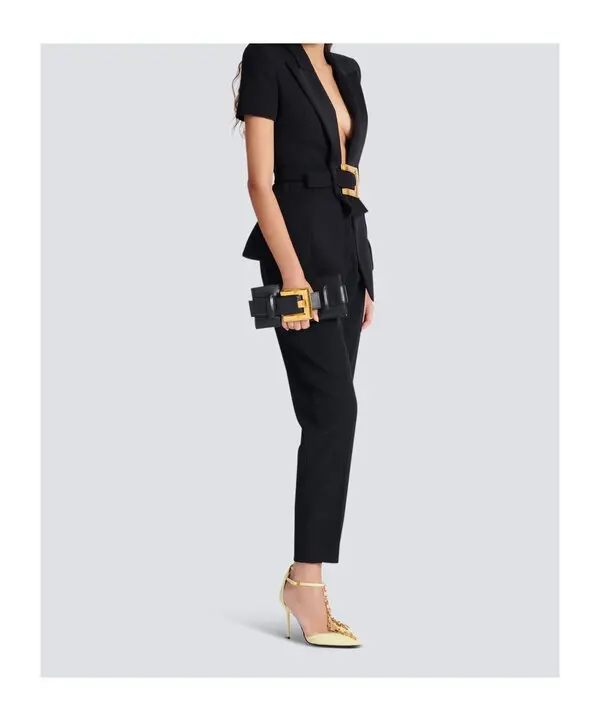 Balmain Belted V-neck Jacket - Black