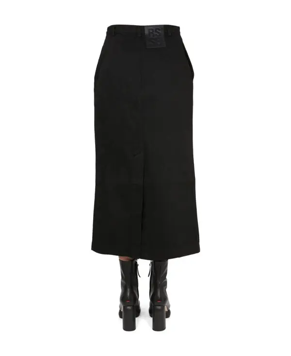 Raf Simons Buttoned Denim Midi Skirt