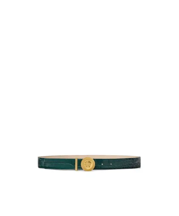 Versace Embossed Buckle Belt - Green