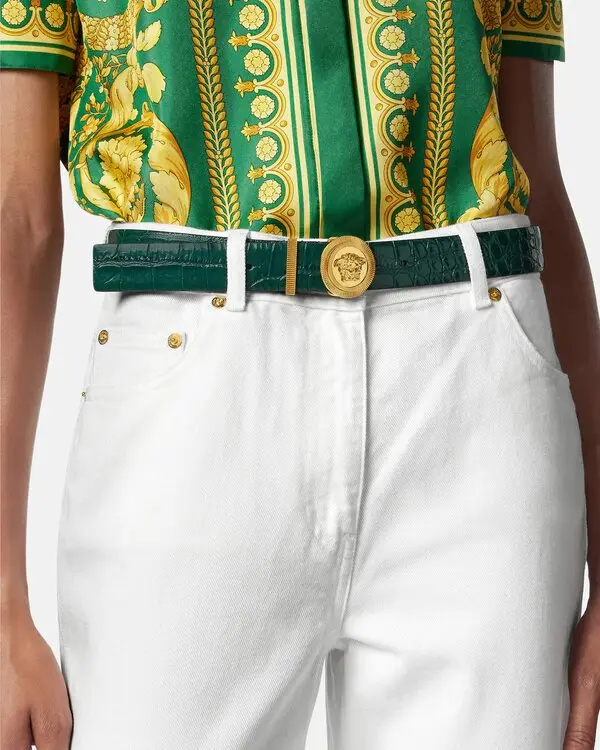 Versace Embossed Buckle Belt