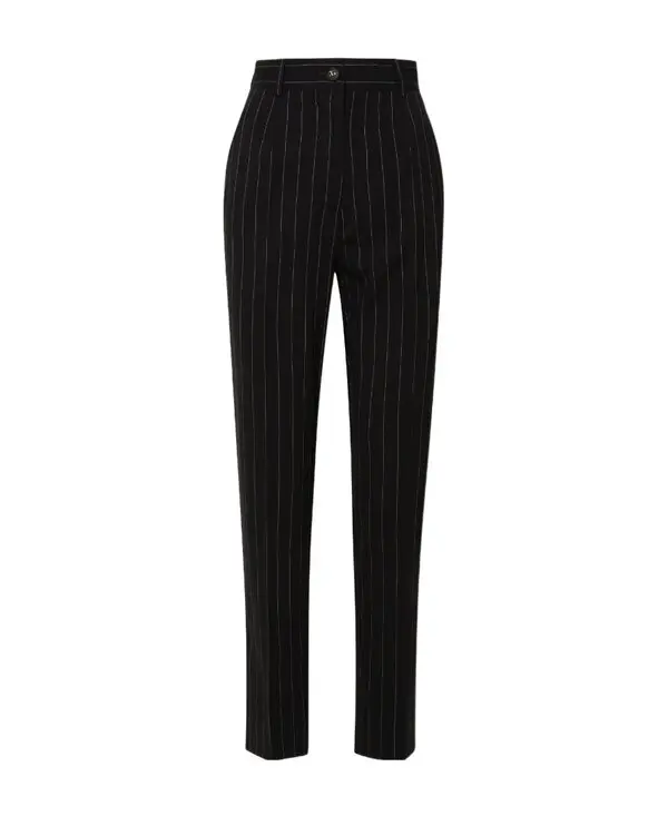 Dolce & Gabbana Striped Tailored Trousers - Black