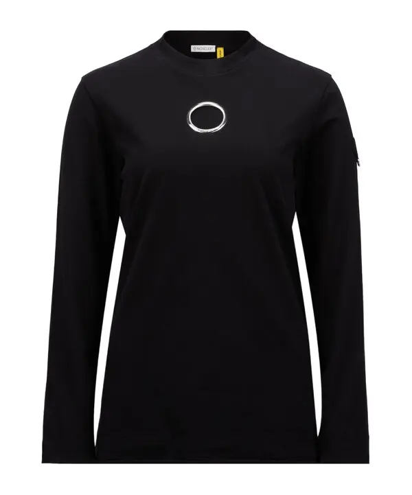 Moncler Long Sleeve Eyelet Cotton T-shirt