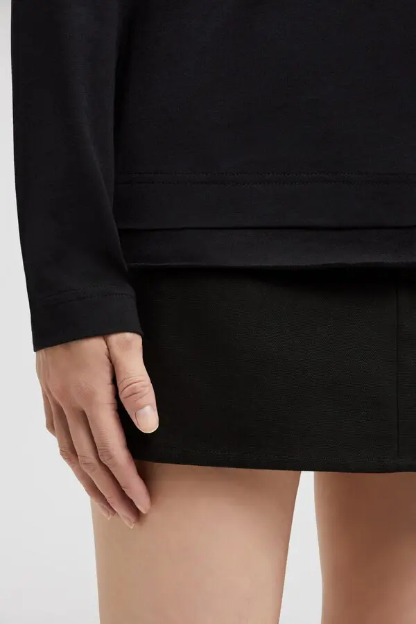Moncler Long Sleeve Eyelet Cotton T-shirt