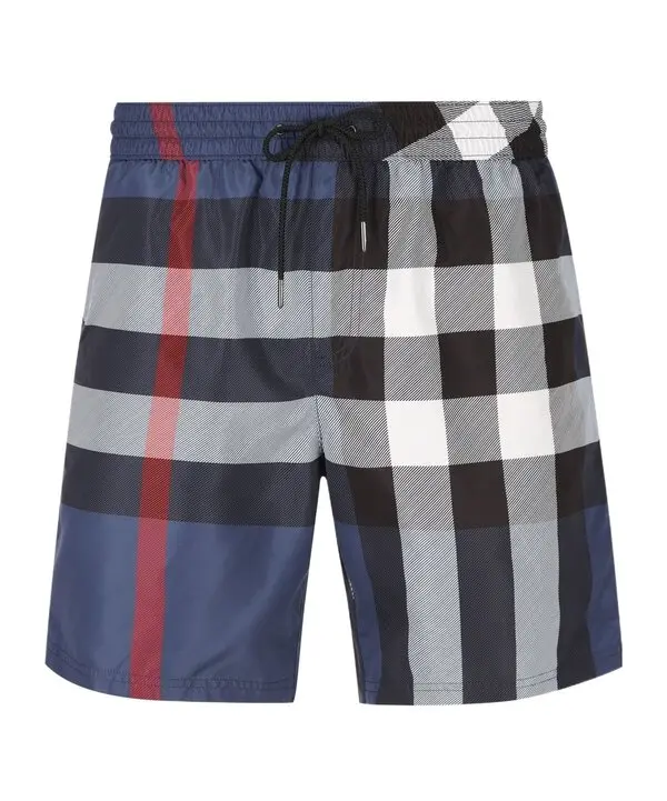 Burberry Checked Drawstring Swim Shorts