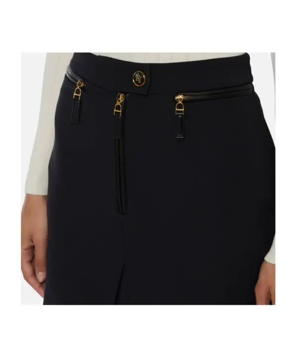 Elisabetta Franchi Zipped Double Layer Crêpe Skirt