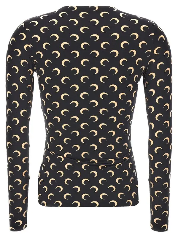 MARINE SERRE Moon Print Crewneck Long Sleeve T-shirt - No