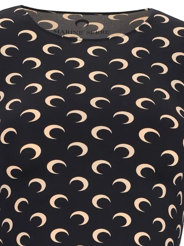 MARINE SERRE Moon Print Crewneck Long Sleeve T-shirt - No