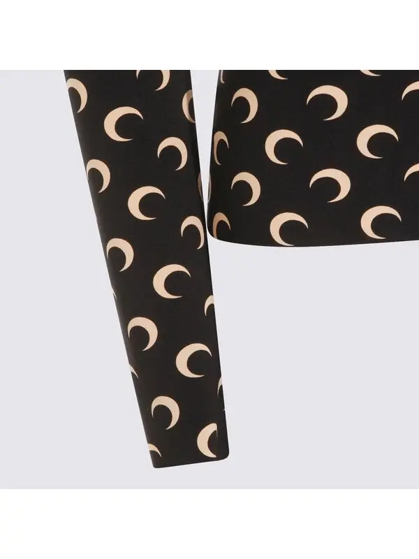 MARINE SERRE Moon Print Crewneck Long Sleeve T-shirt - No