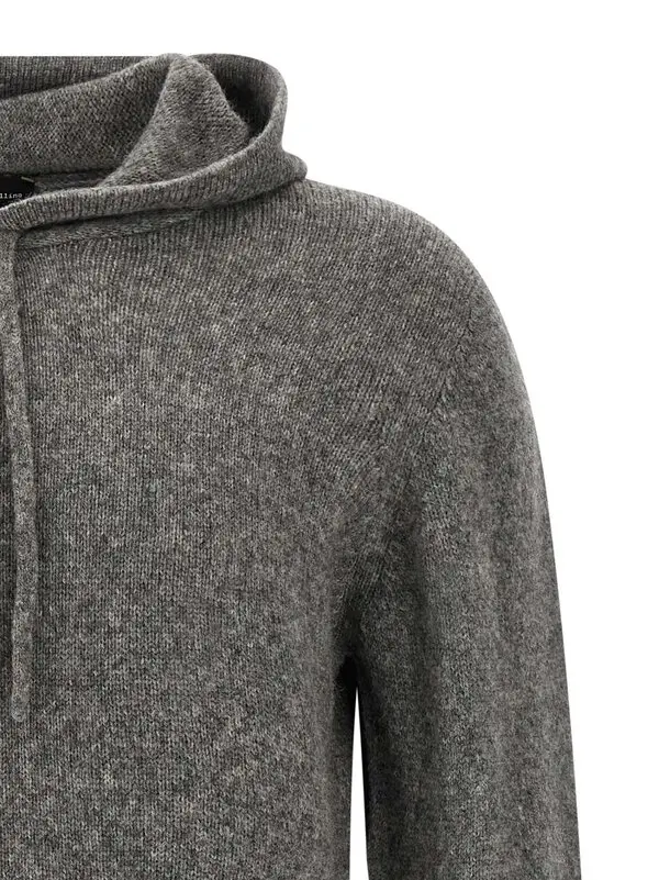 ROBERTO COLLINA Knitted Hoodie - Black