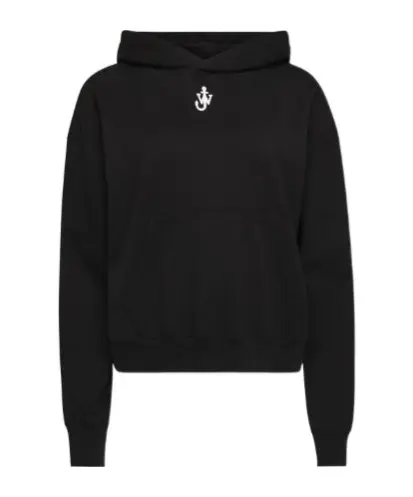 J.W.ANDERSON Jw Anderson Anchor Logo Cropped Hoodie - Black