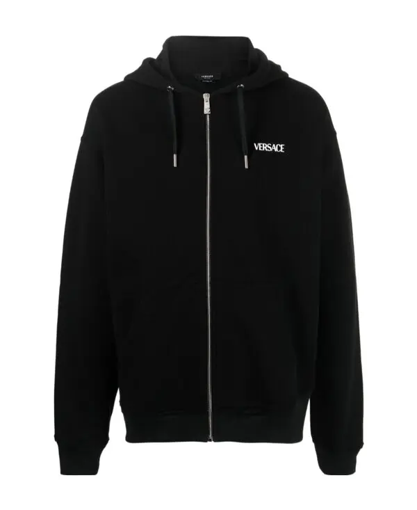 Versace Graphic Printed Zipped Hoodie
