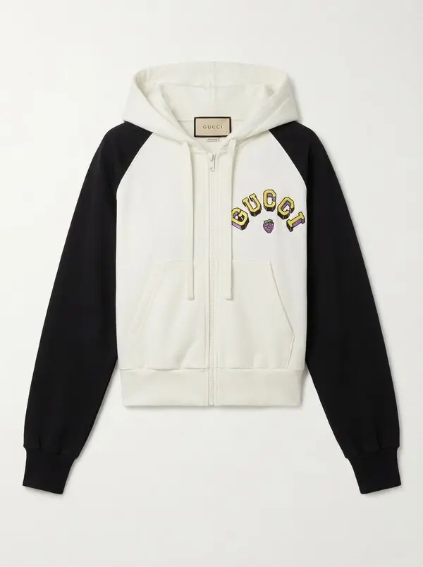 Gucci Jersey Hooded Sweatshirt With Graphic Detail - White
