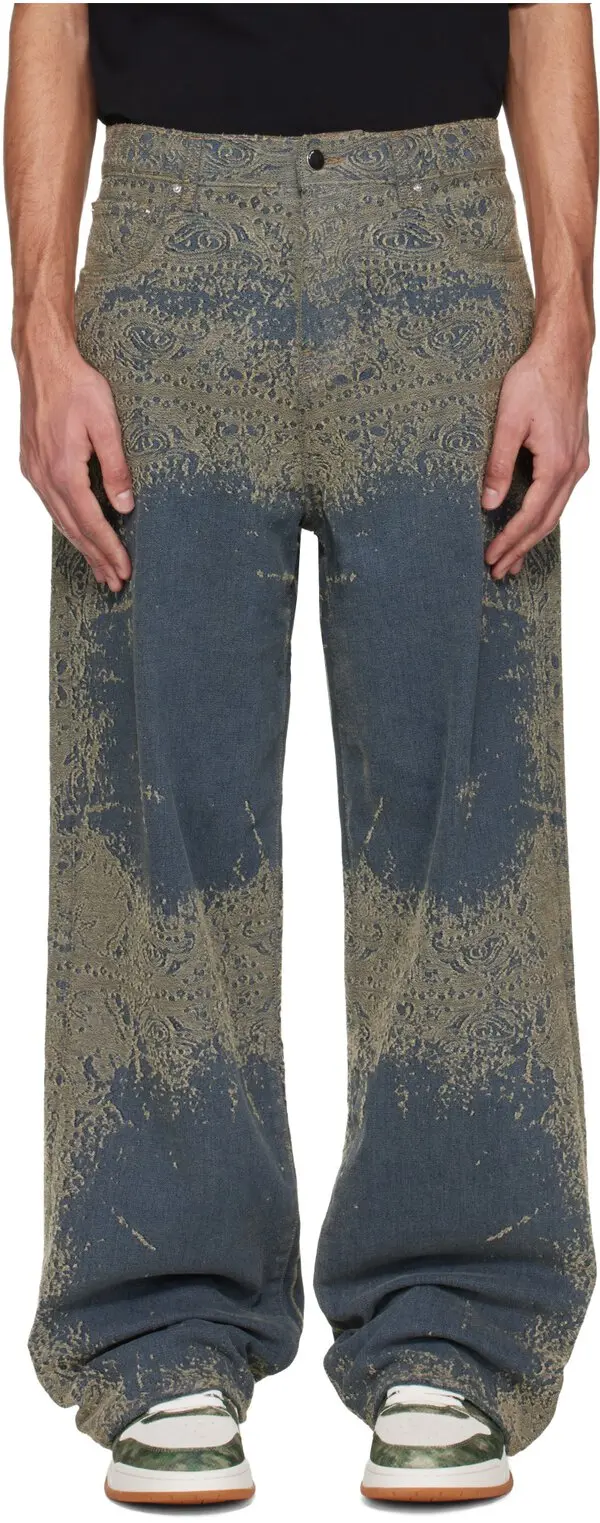 Amiri Paisley Wide-leg Jeans