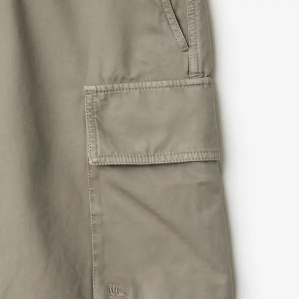 Burberry Logo Embroidered Cargo Shorts